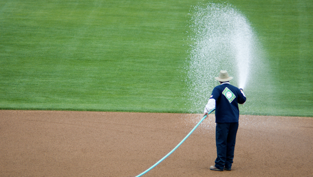 MLB Groundskeeper Almost Finished Watering Dirt – Sports Riot